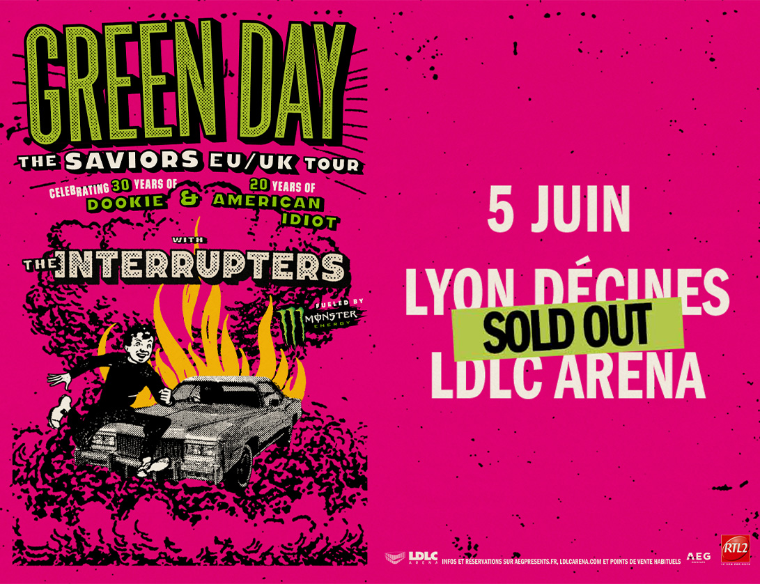 Green Day en concert à Lyon-Décines | Billetterie LDLC Arena
